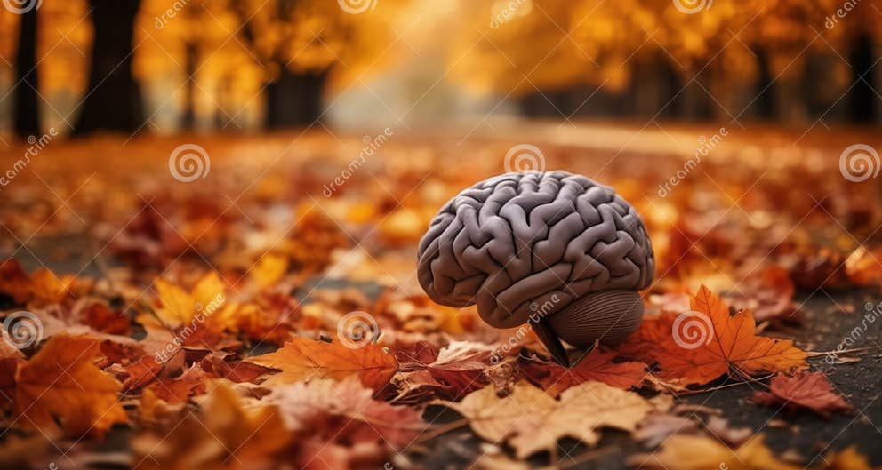 Exploring the Mind S Pathway - a Journey through Autumn S Leaves Stock ...