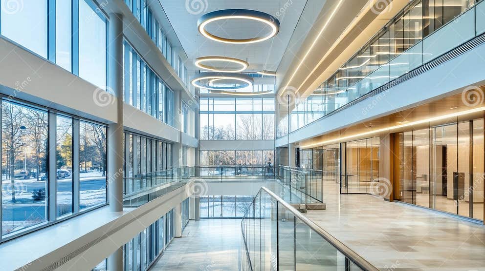 Exploring Modern Glass Atrium, Architecture Design with Circular ...