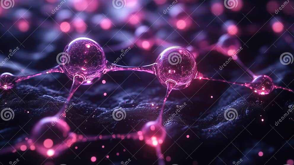 Exploring Molecular Interactions in Vibrant Glowing Patterns Stock ...