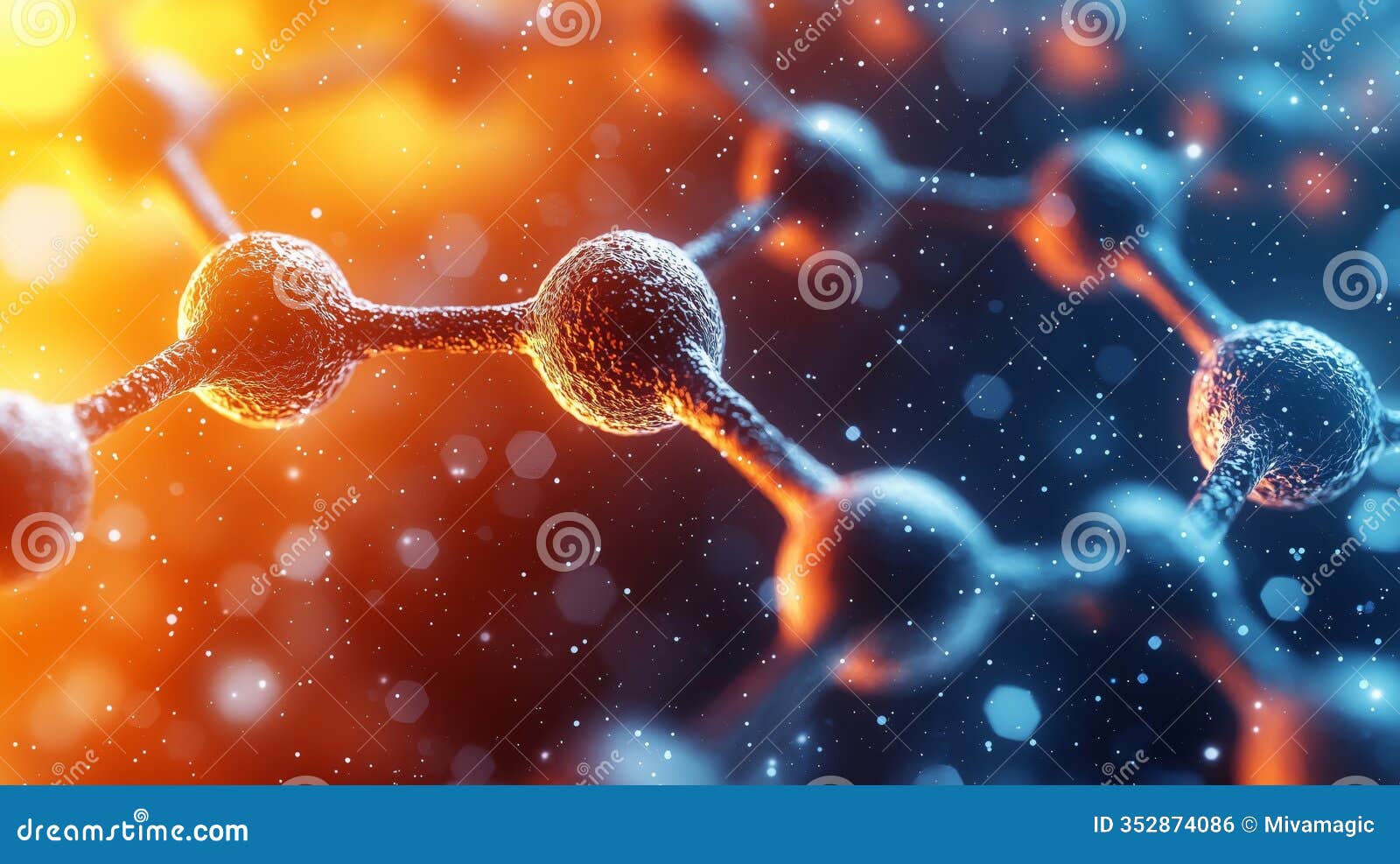 Exploring the Molecular Structure with Dynamic Vibrant Colors Stock ...