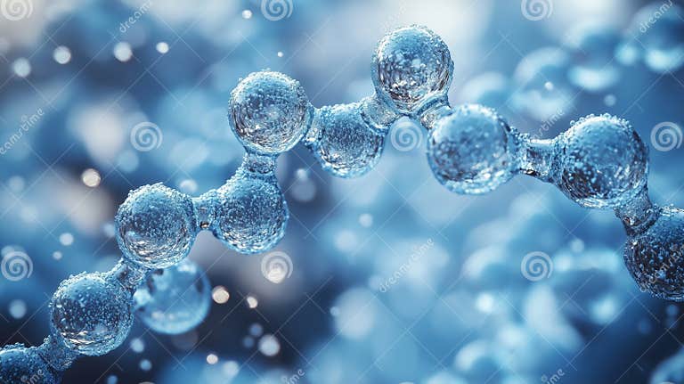 Exploring Molecular Structures in a Blue Liquid Environment Stock Photo ...
