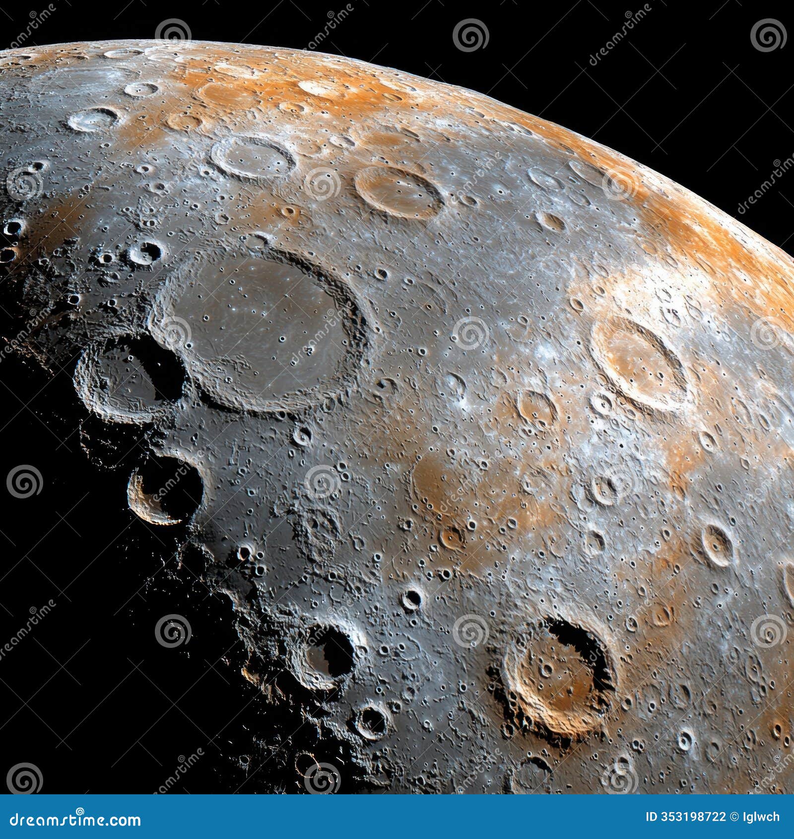 Close-up of the Moons Surface Showcasing Intricate Textures and Stock ...