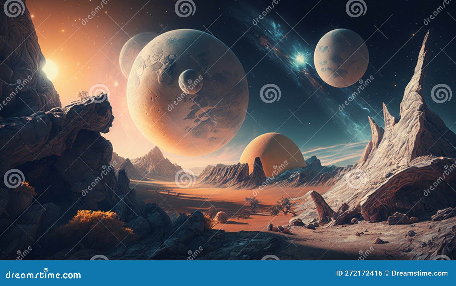 Exploring the Mystical Planetary System of Another World Stock ...