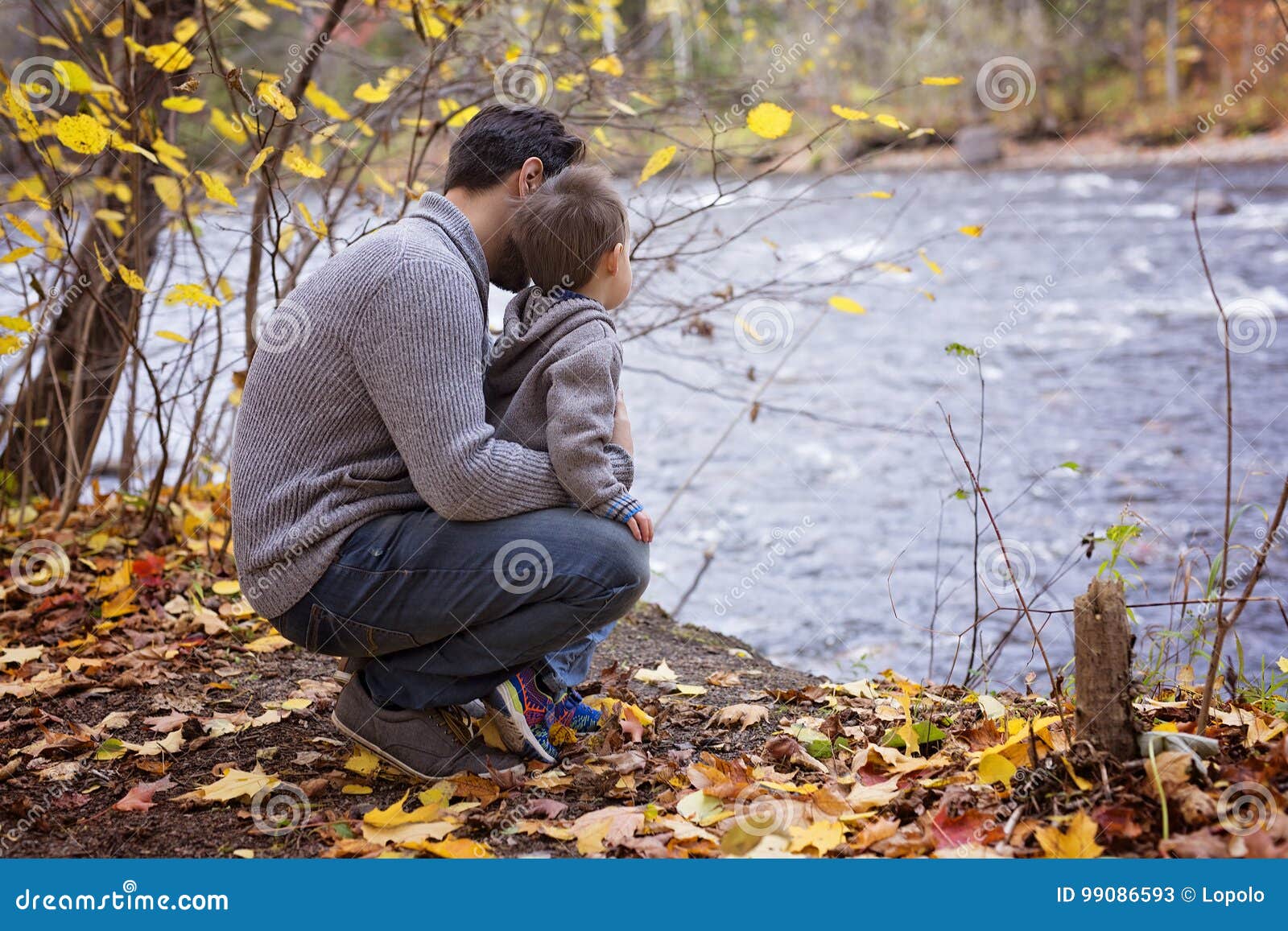 Nature with Dad in Forest Autumn Stock Image - Image of exploration ...