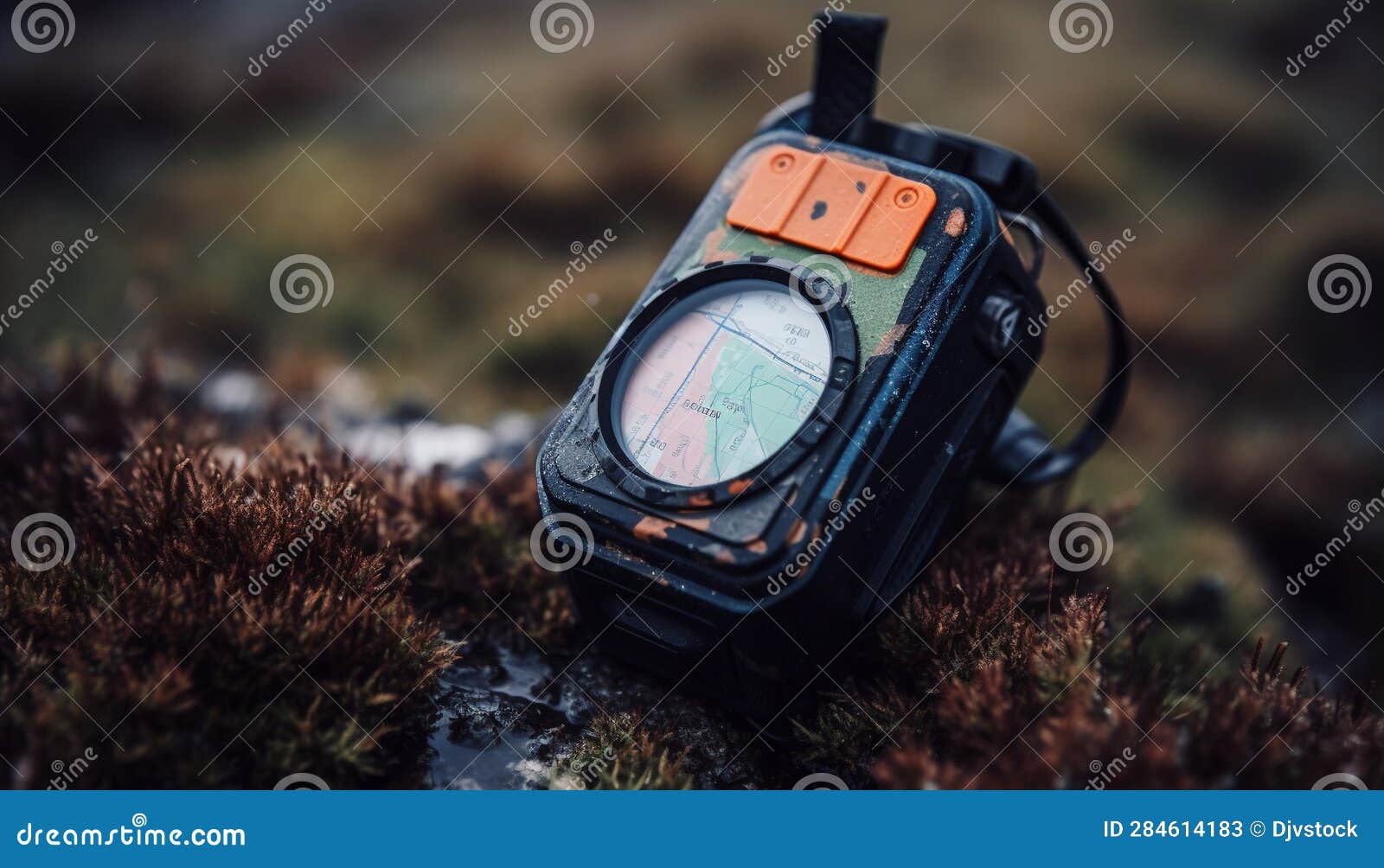 Exploring Nature with Old Fashioned Camera and Metal Tripod Equipment ...