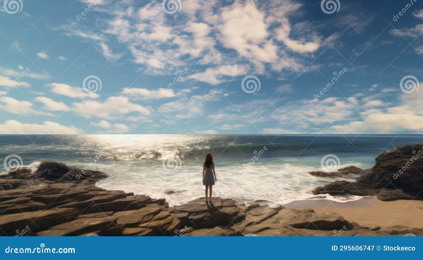 Exploring New Horizons: a Breathtaking Beach Adventure Stock ...