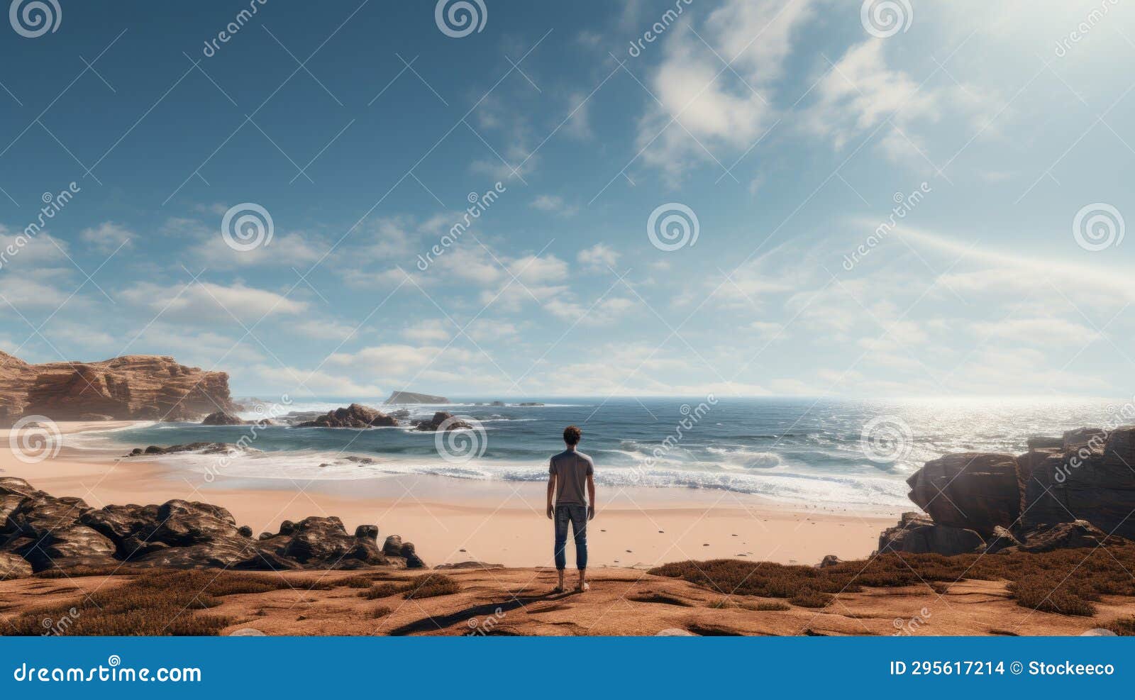 Exploring New Horizons: a Breathtaking Beach Landscape Stock ...