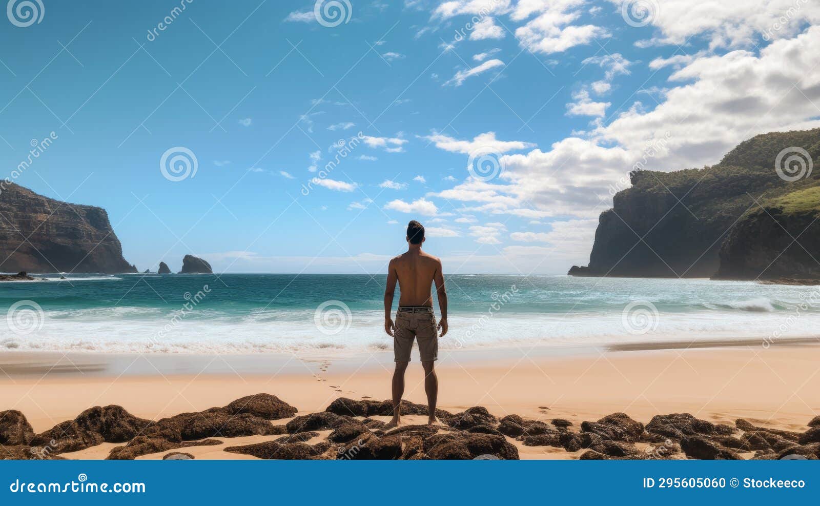 Exploring New Places: a Breathtaking Beach with Coral Cliffs Stock ...