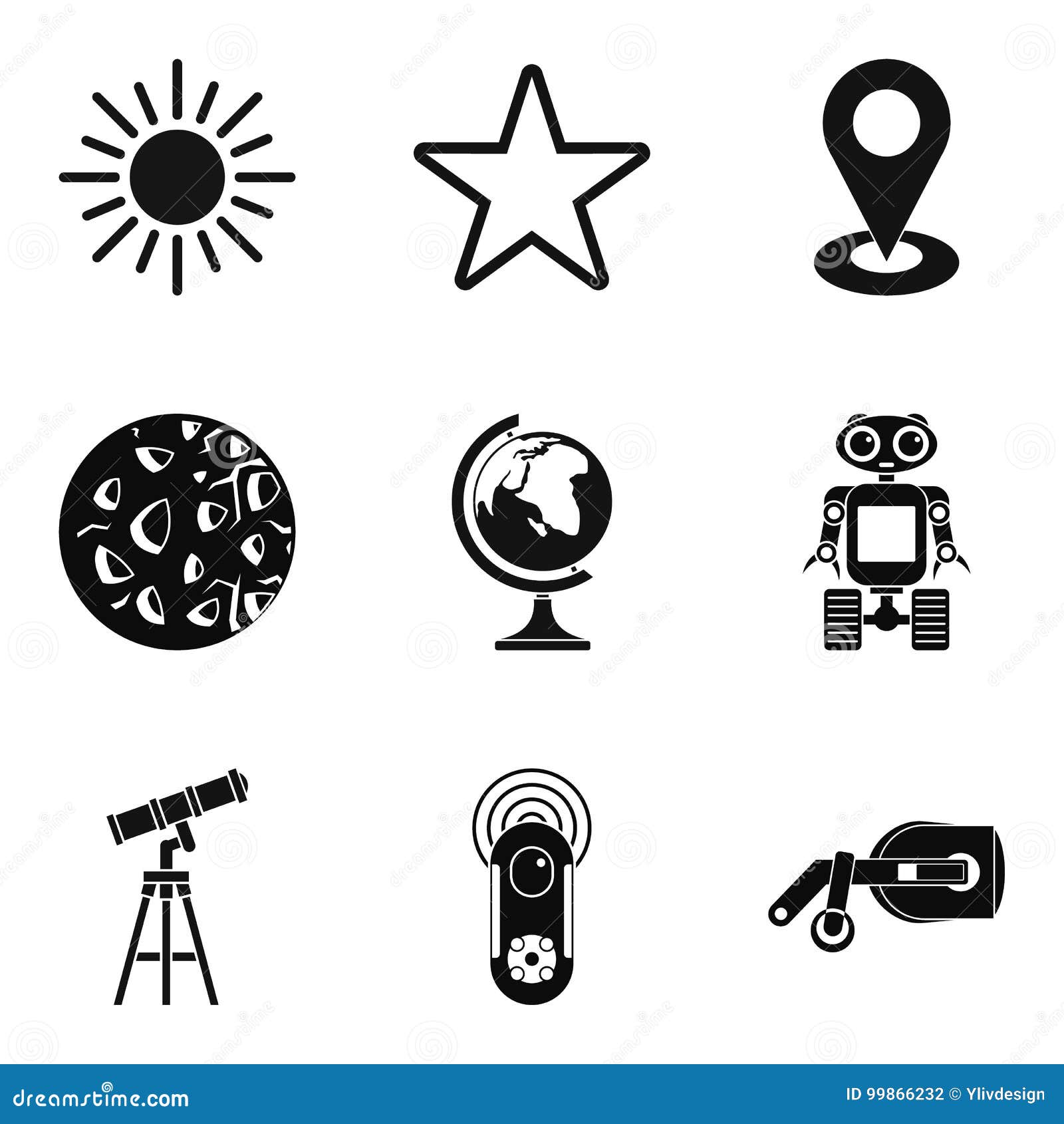 Exploring the Planet Icons Set, Simple Style Stock Vector ...
