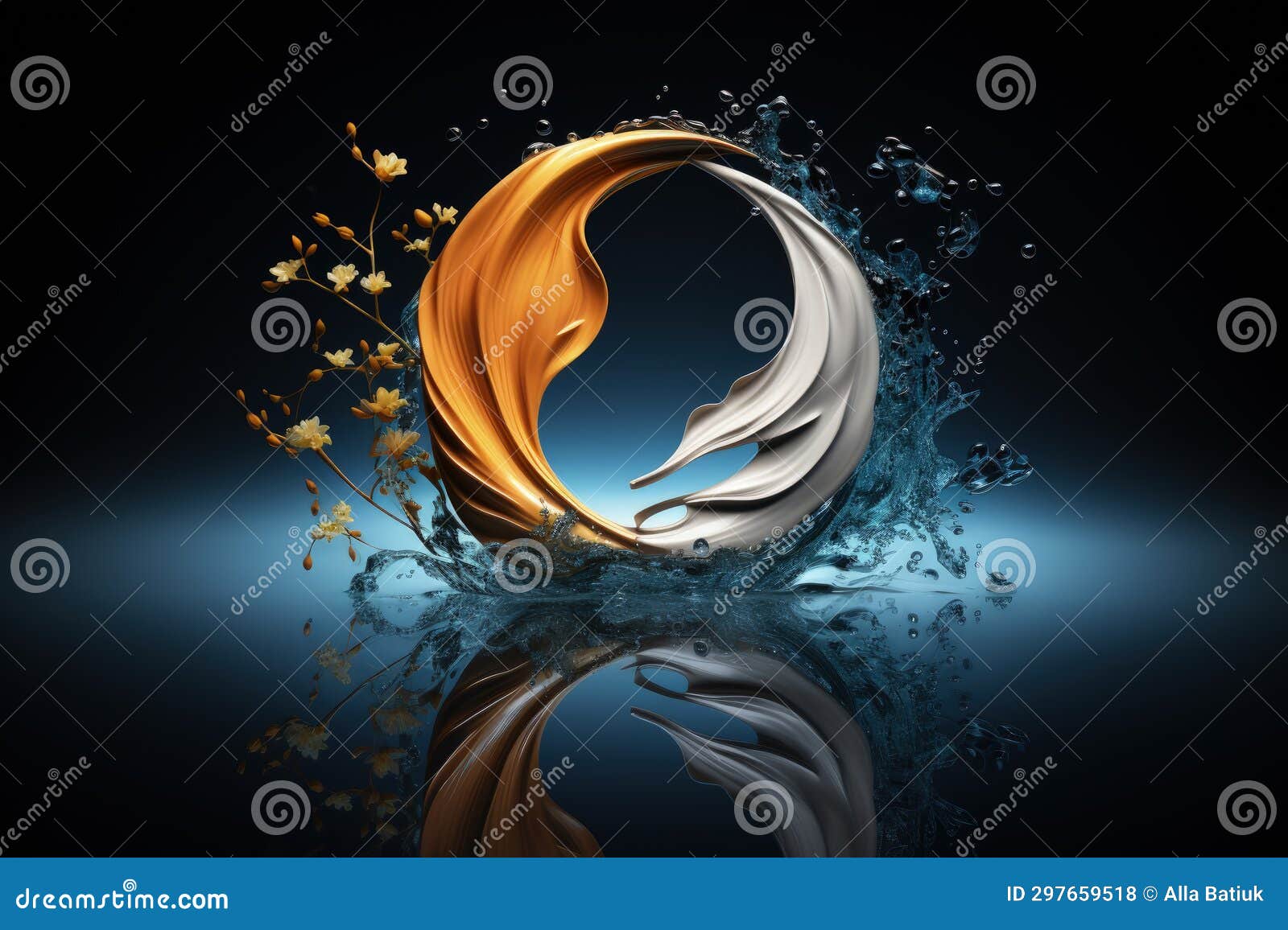 Harmony In Duality: Embracing Balance. Minimalist Illustration Of ... Harmony In Duality: Embracing Balance. Minimalist Illustration Of ...