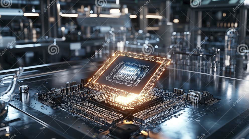 Exploring Quantum Processor Chip Innovation in a Modern Lab Workspace a ...