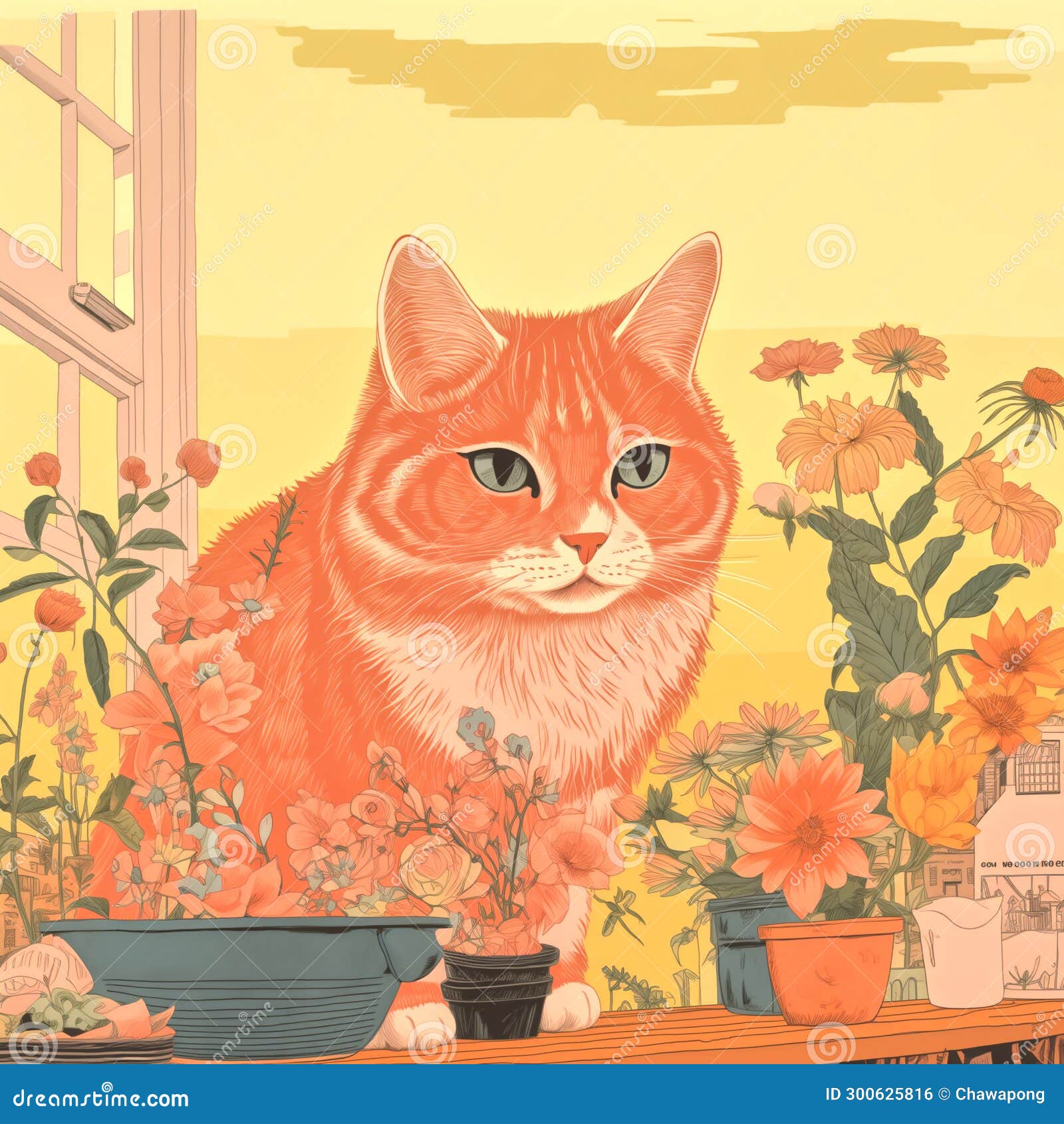 Exploring Risograph Aesthetics in Cat Form Stock Illustration ... Exploring Risograph Aesthetics in Cat Form Stock Illustration ...