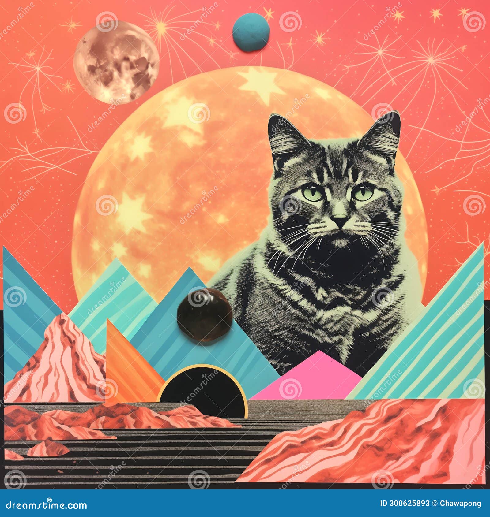 Exploring Risograph Aesthetics in Cat Form Stock Illustration ... Exploring Risograph Aesthetics in Cat Form Stock Illustration ...