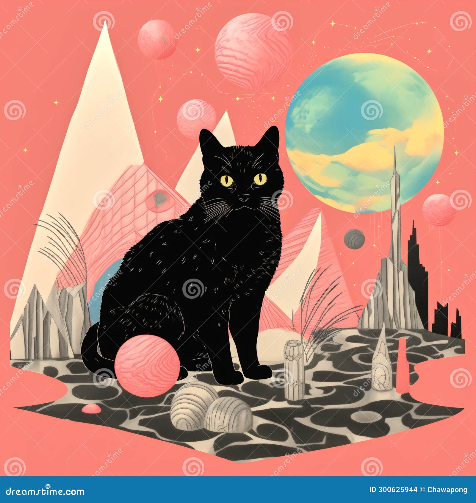 Exploring Risograph Aesthetics in Cat Form Stock Illustration ... Exploring Risograph Aesthetics in Cat Form Stock Illustration ...