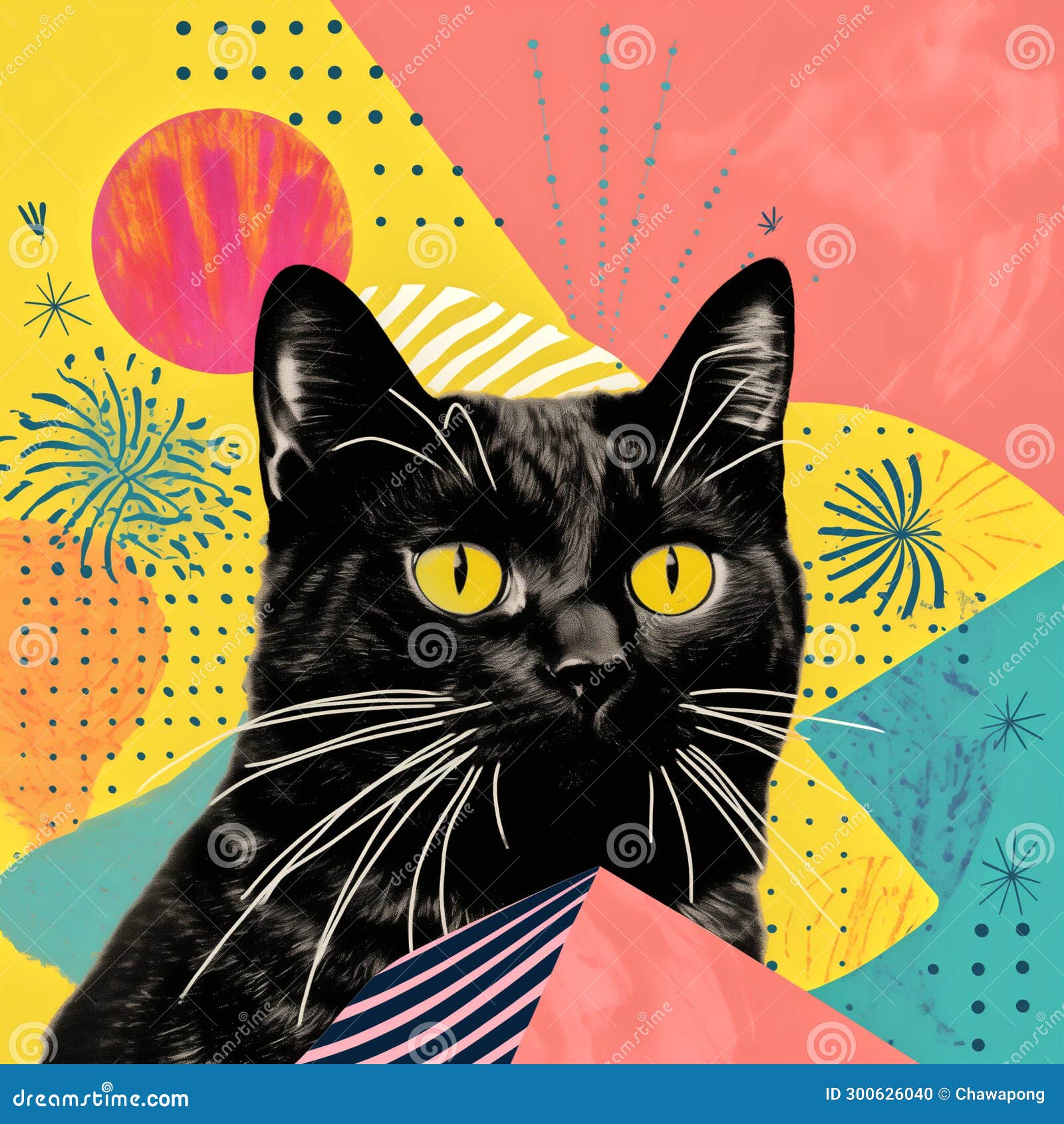 Exploring Risograph Aesthetics in Cat Form Stock Illustration ... Exploring Risograph Aesthetics in Cat Form Stock Illustration ...