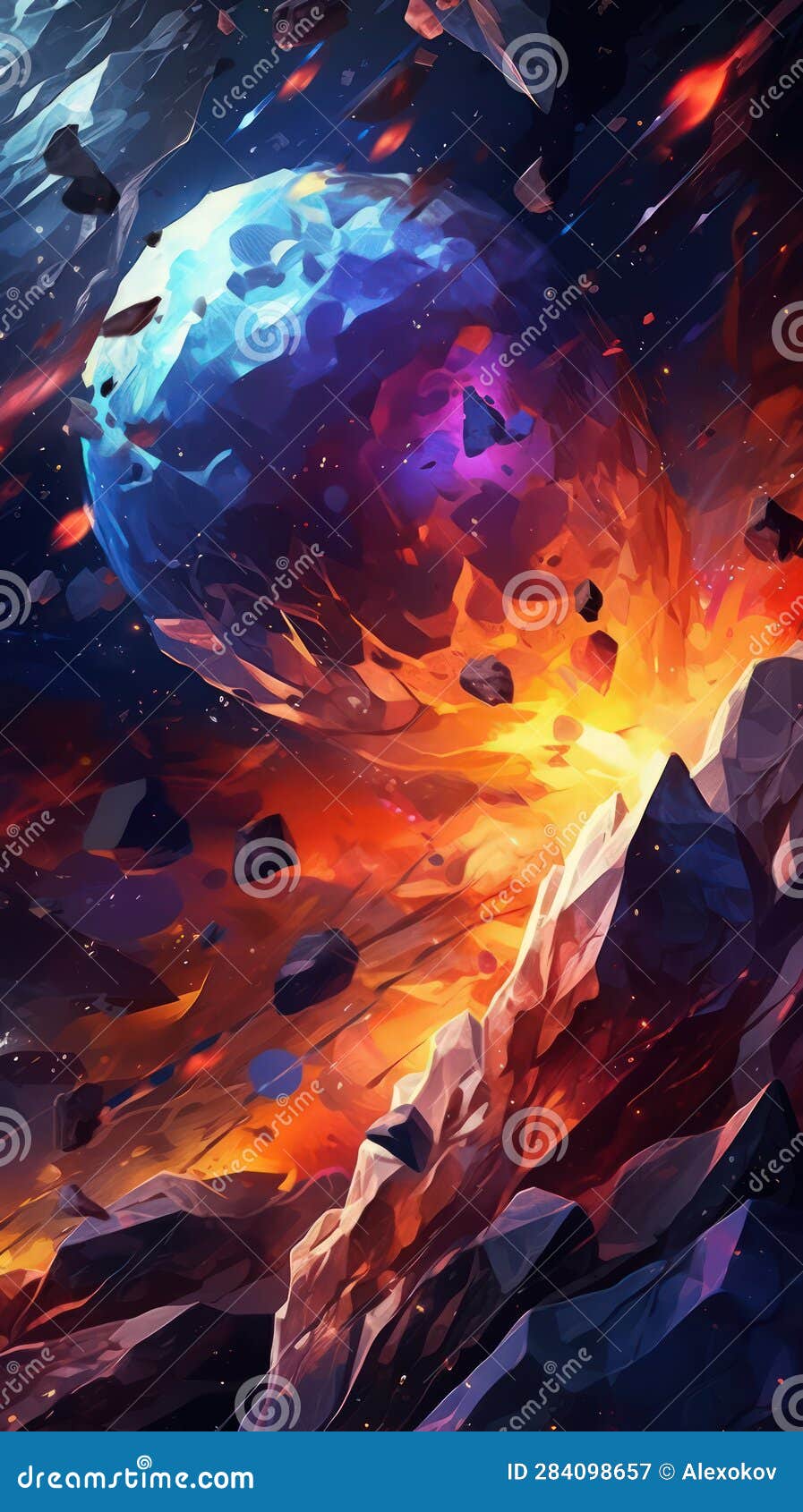Exploring Space and Dimension with Abstract Artwork AI Generated Stock ...
