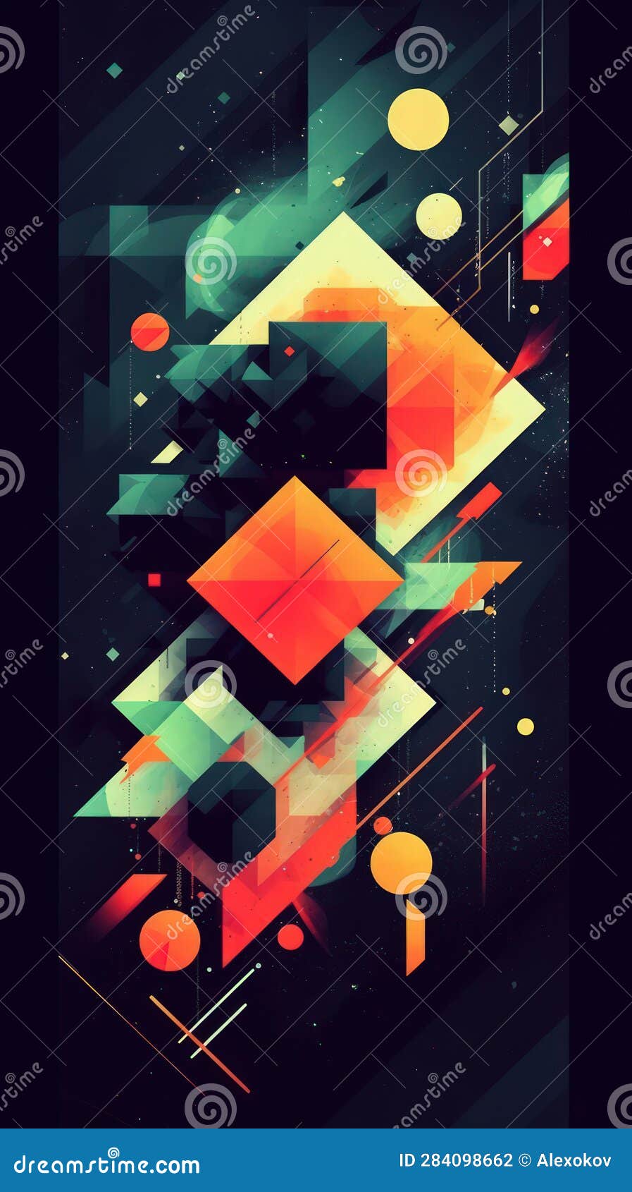 Exploring Space and Dimension with Abstract Artwork AI Generated Stock ...
