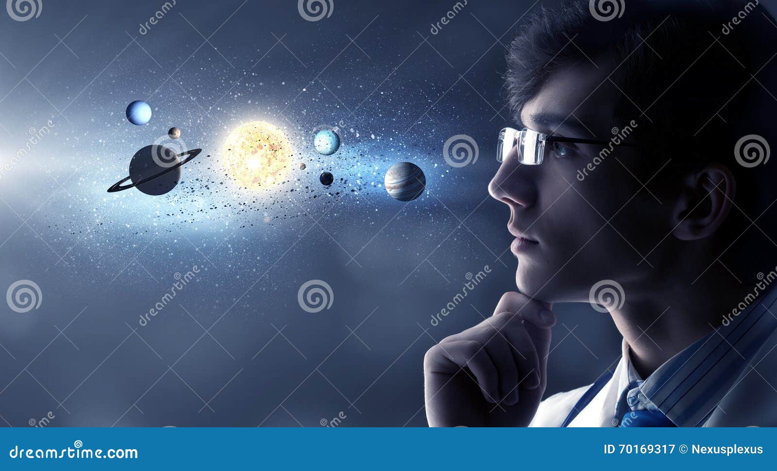 Exploring space planets stock image. Image of scientist - 70169317