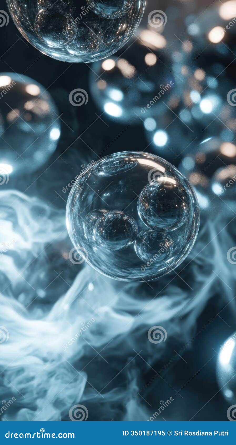 Exploring Spheres within Smoke, a Visual Journey Stock Illustration ...