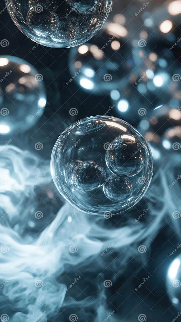 Exploring Spheres within Smoke, a Visual Journey Stock Illustration ...