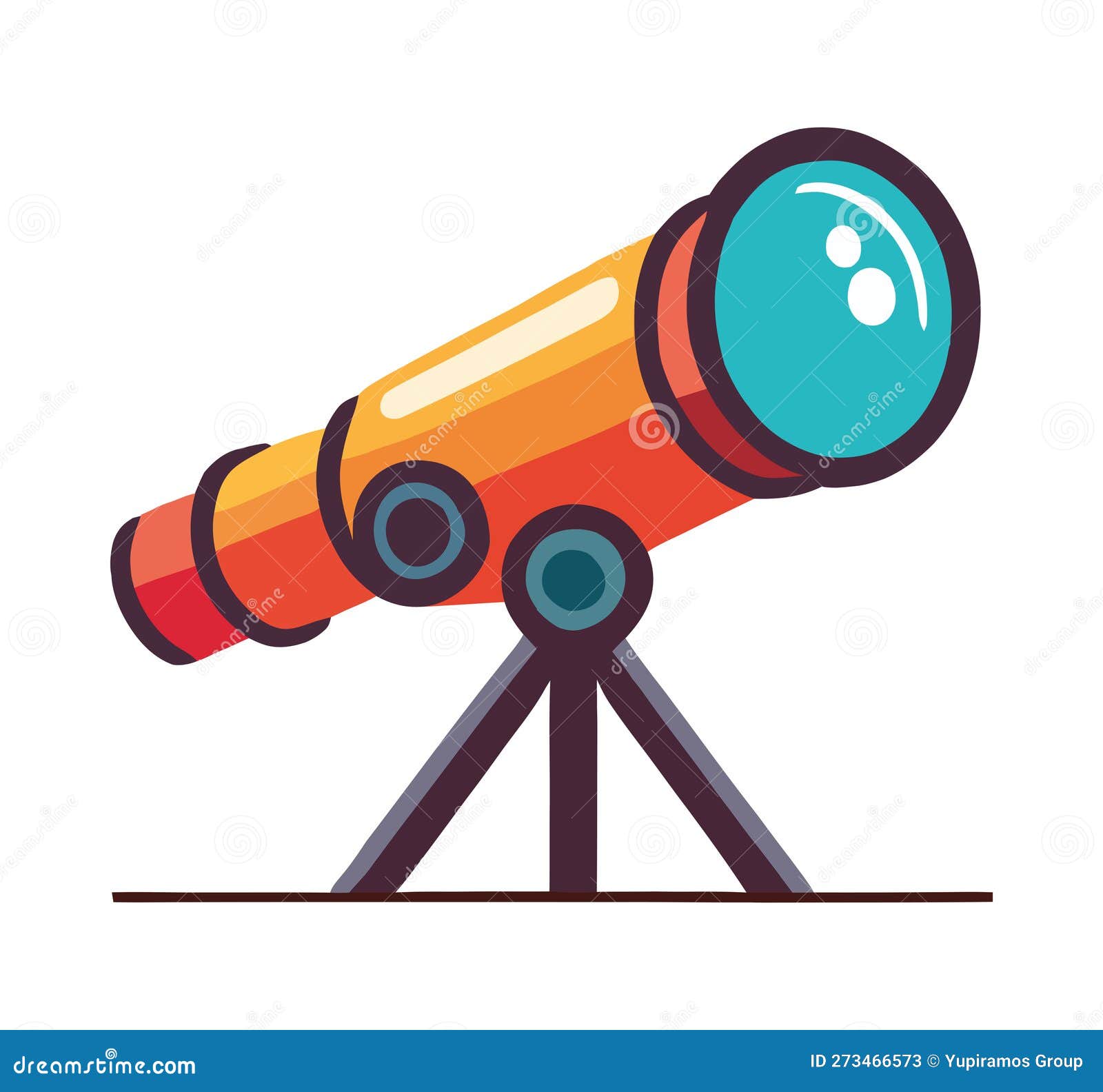 Exploring Stars with Science, Hand Held Telescope Stock Vector ...
