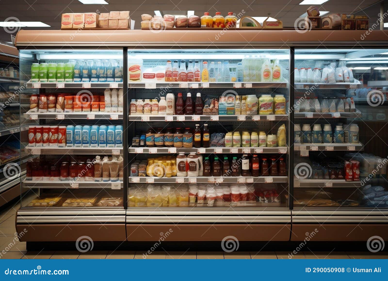 Exploring Supermarket S Cold Section Variety. AI Stock Photo - Image of ...