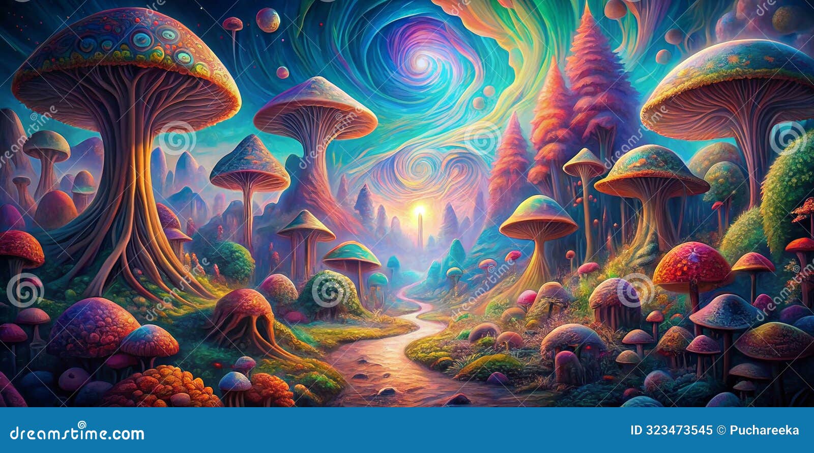 Exploring Surreal Psychedelic Landscapes a Trippy DMT LSD and ...