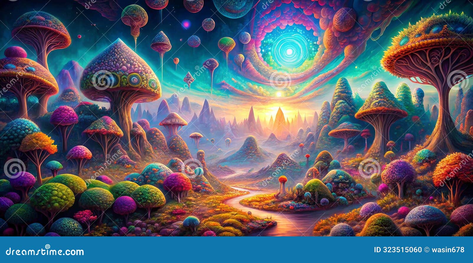 Exploring Surreal Psychedelic Landscapes a Trippy DMT LSD and ...