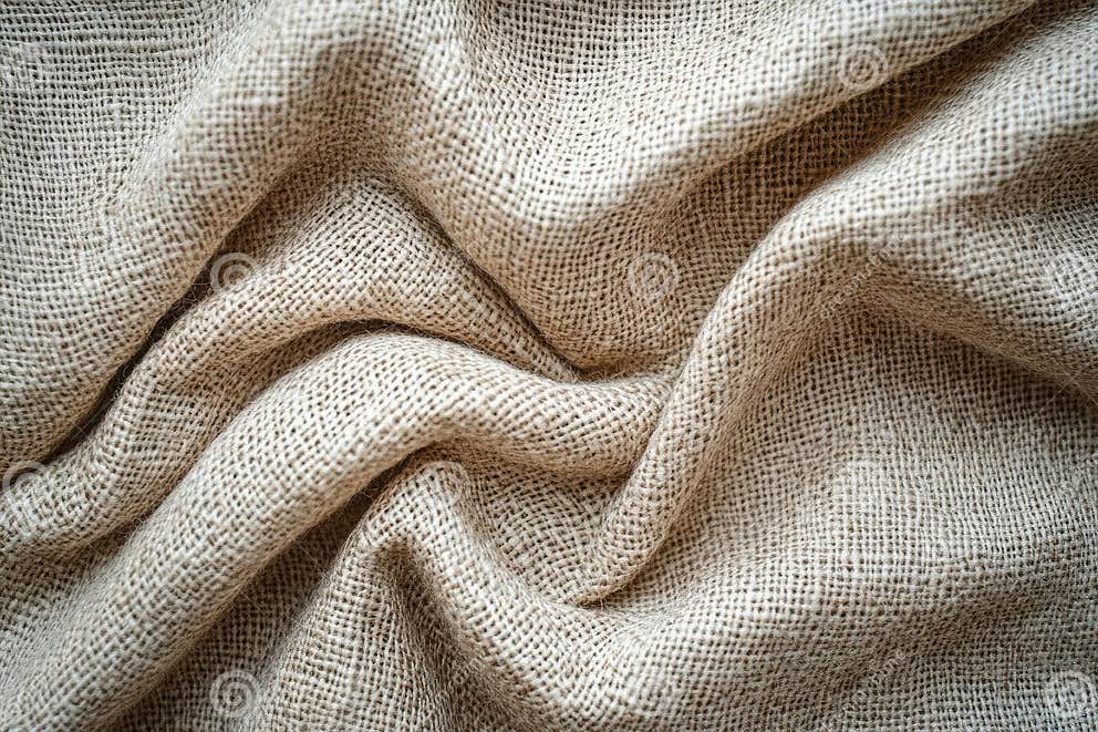 Exploring the Texture and Drape of Natural Burlap Fabric, a Detailed ...