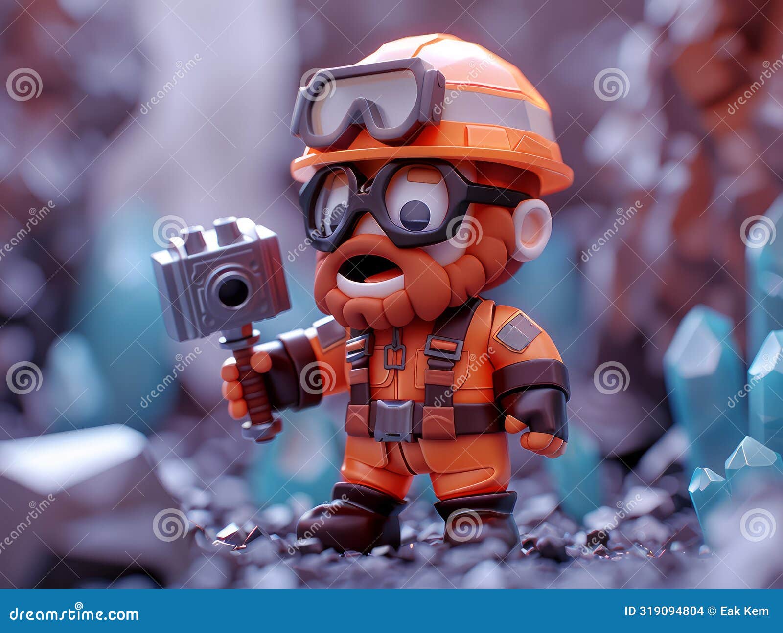 Exploring Underground Adventures 3D Animated Miner Character with Beard ...