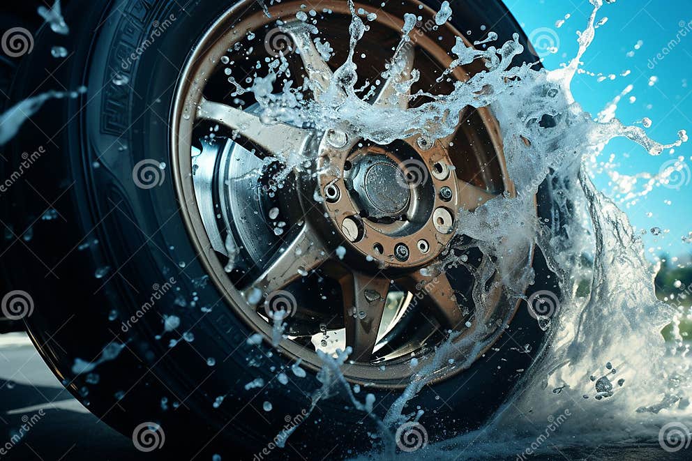 Exploring the Underside of a Car Wheel. Generative by Ai Stock Photo ...