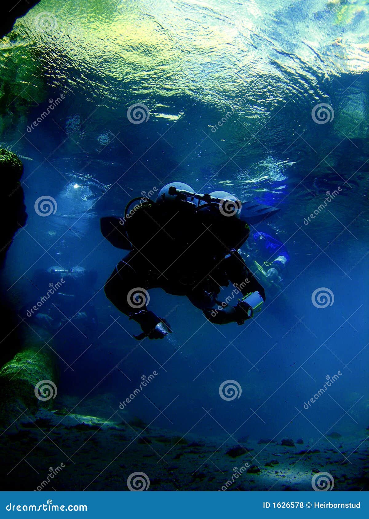 Exploring Underwater Caves - 7 Stock Photo - Image of cave, explore ...