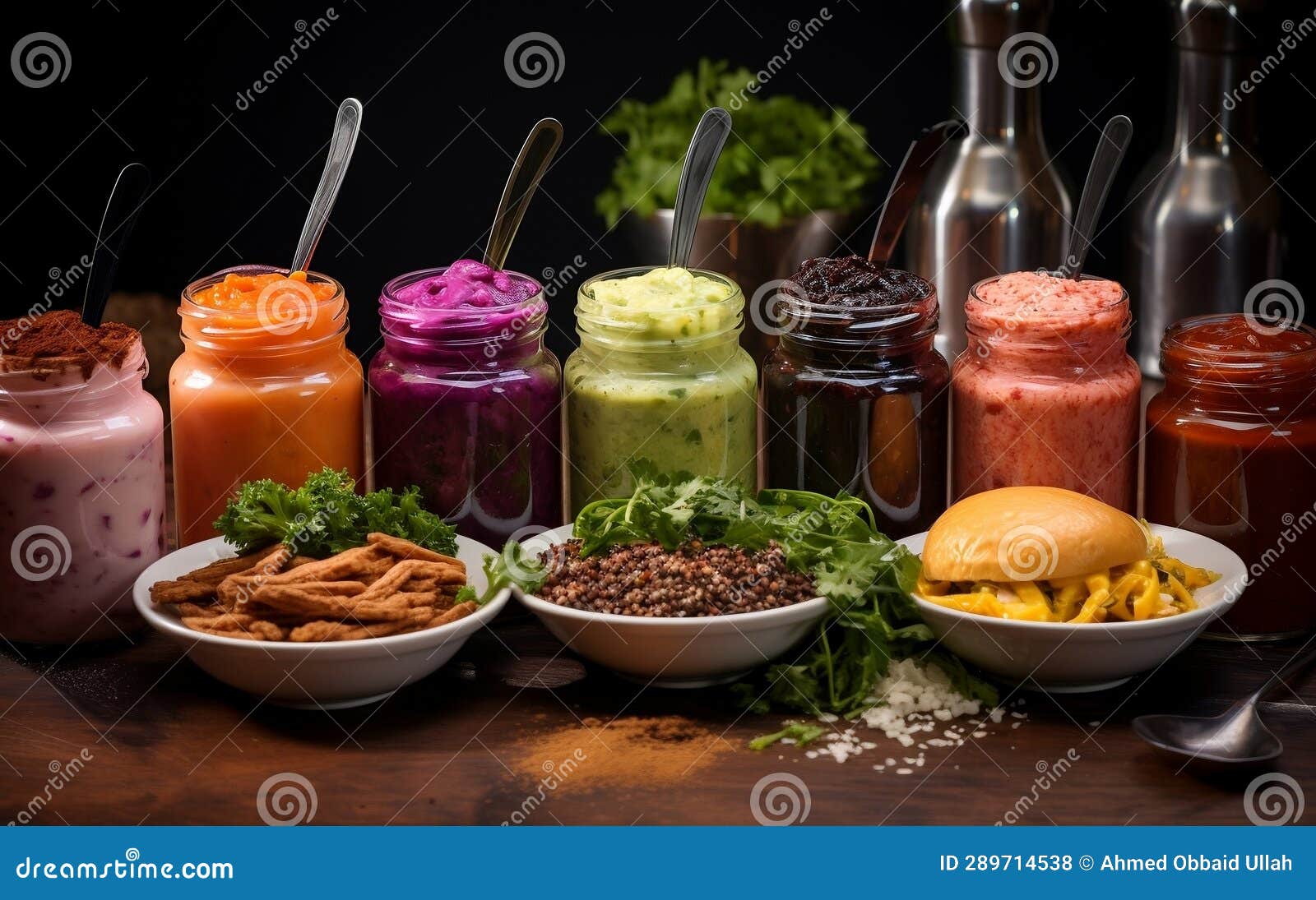 Exploring a Variety of Sauces and Condiments. Generative by Ai Stock ...