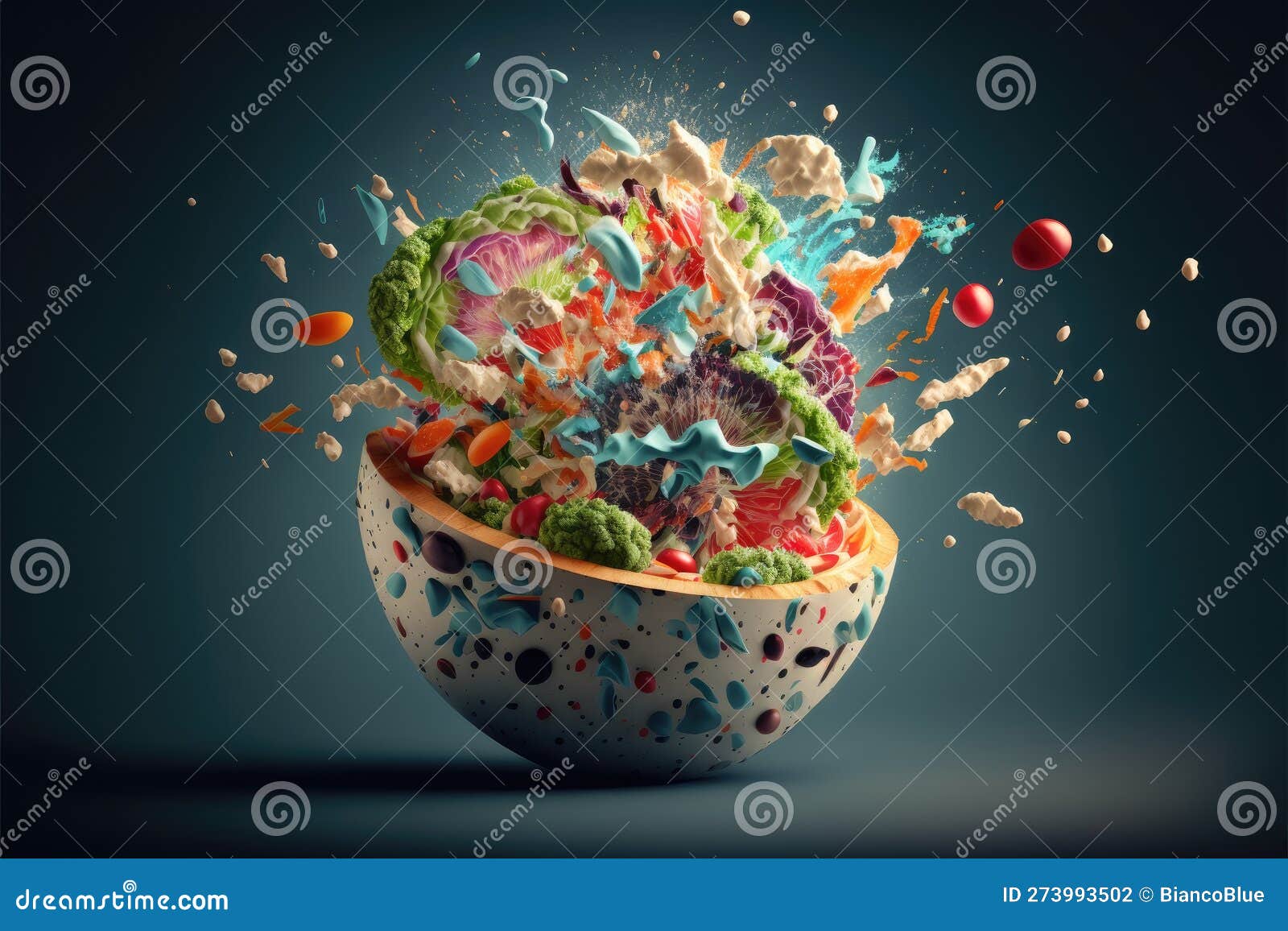 Exploring Various Ingredients of Fresh Spread Out of Container. Stock ...