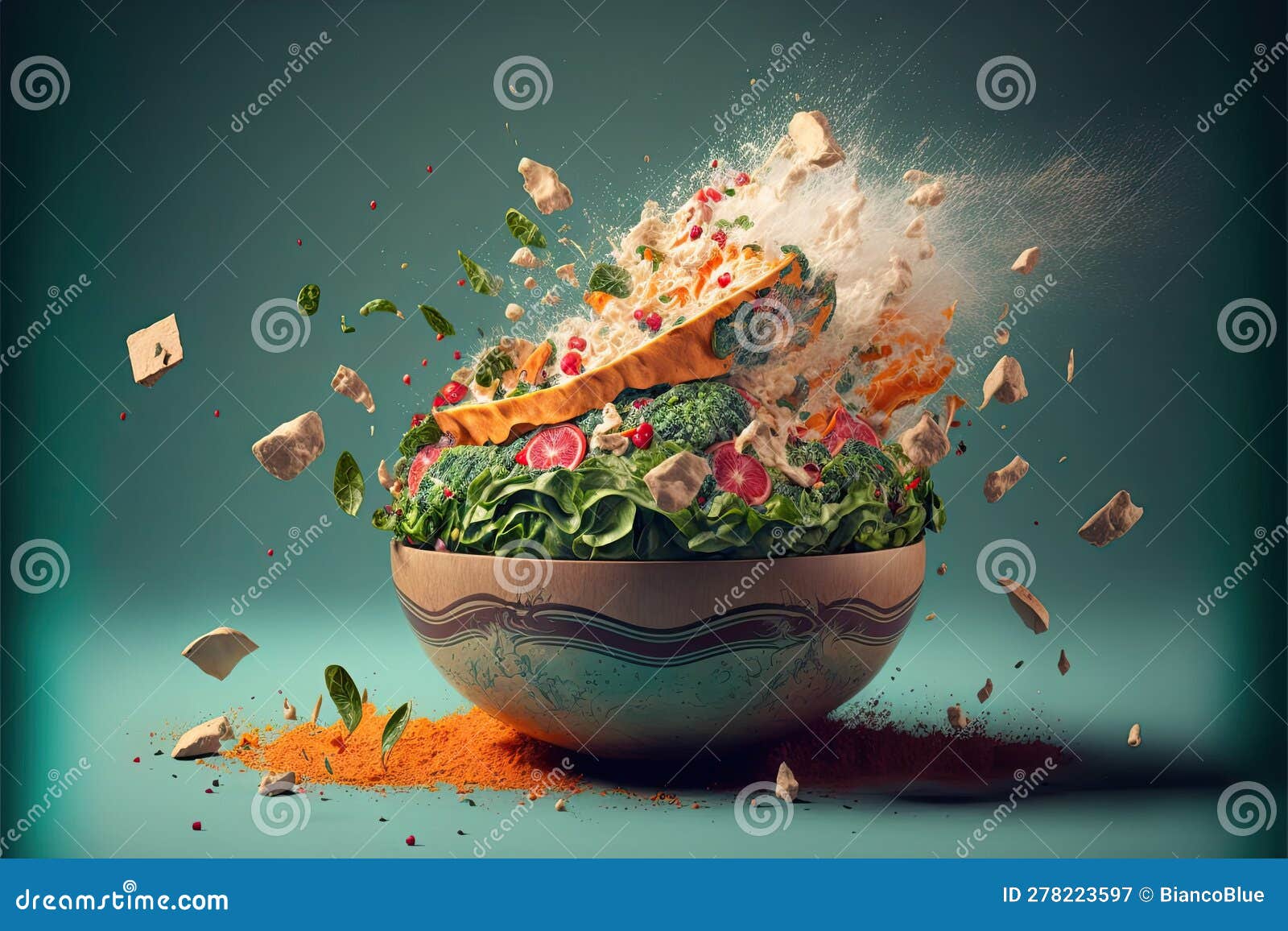 Exploring Various Ingredients of Fresh Spread Out of Container. Stock ...