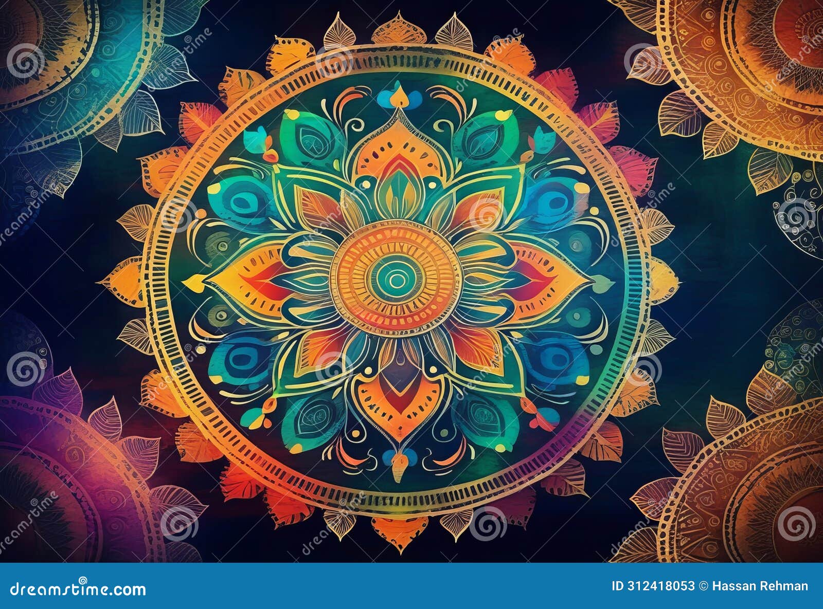 Exploring Vibrant Mandala Art with Ancient Vedic Influence Stock ...