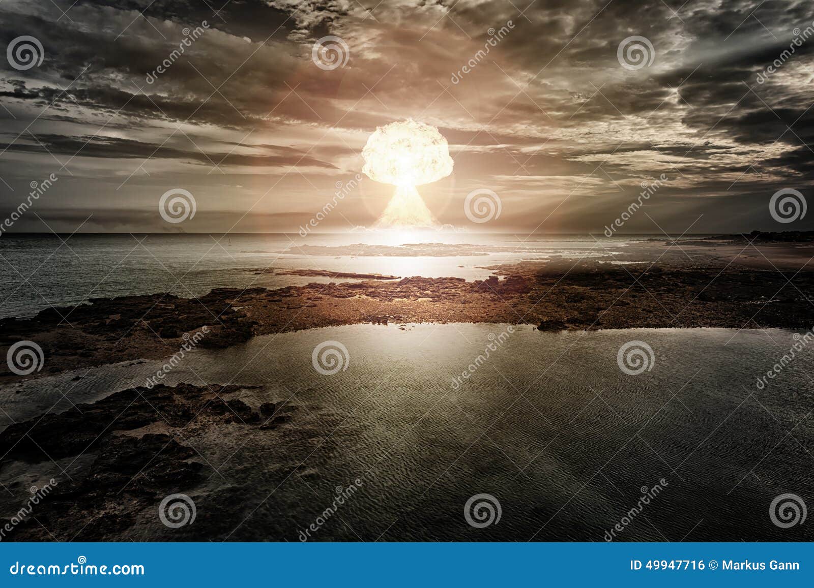 Explosão da bomba nuclear ilustração stock. Ilustração de nuclear ...