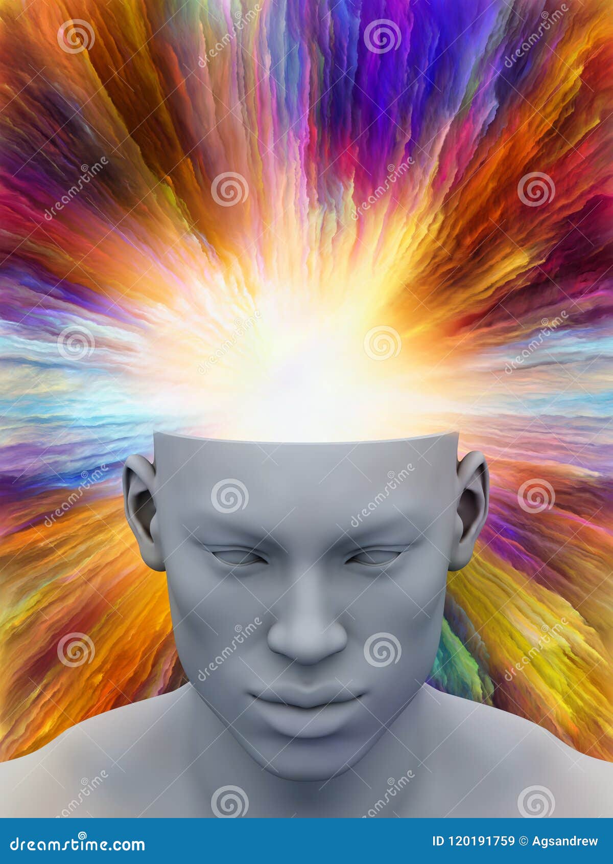 Explosão da mente ilustração stock. Ilustração de homem - 120191759