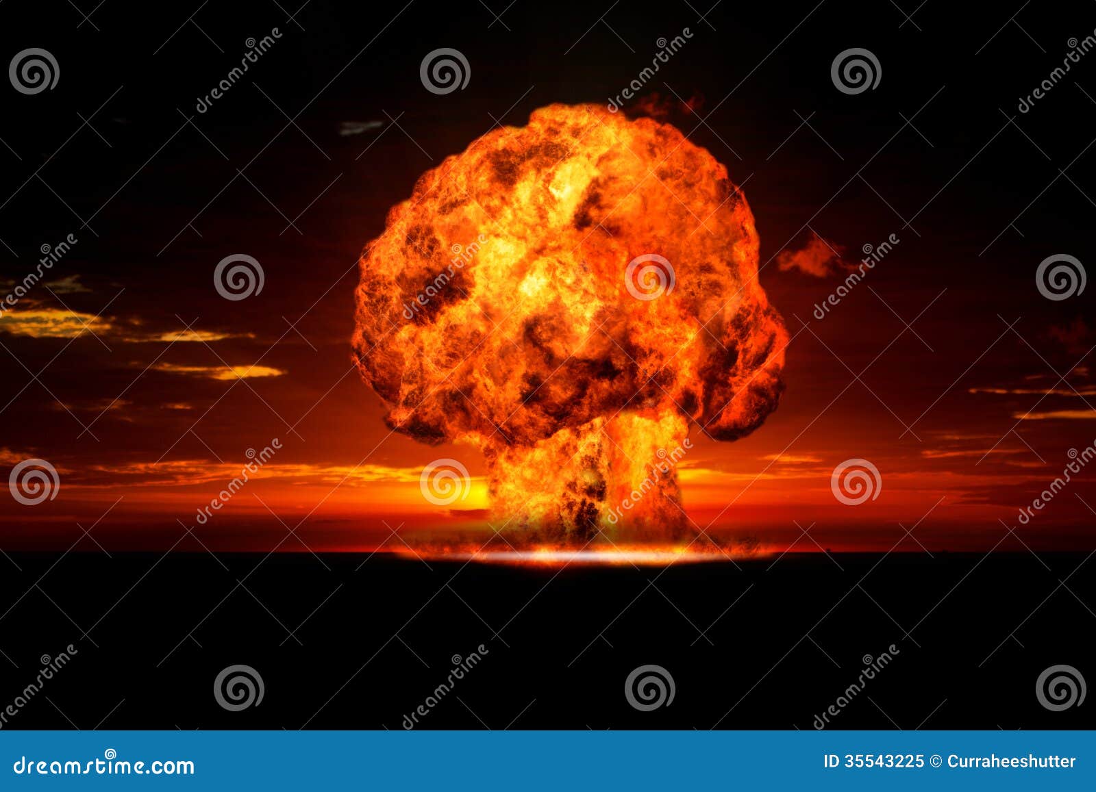 Explosão Nuclear Em Um Ajuste Exterior Imagem de Stock - Imagem de ...