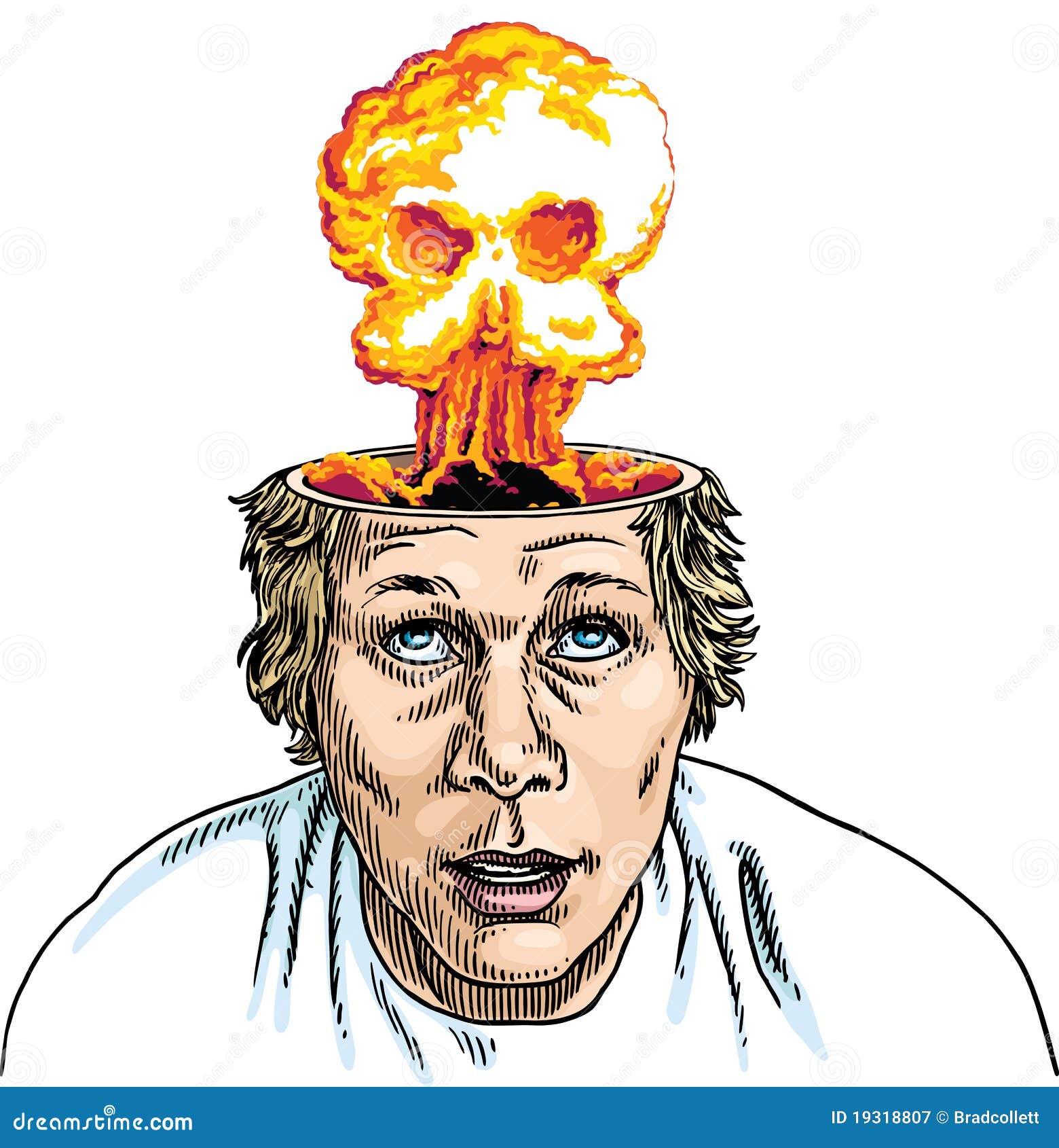 Explosión del cerebro ilustración del vector. Ilustración de muchacho ...