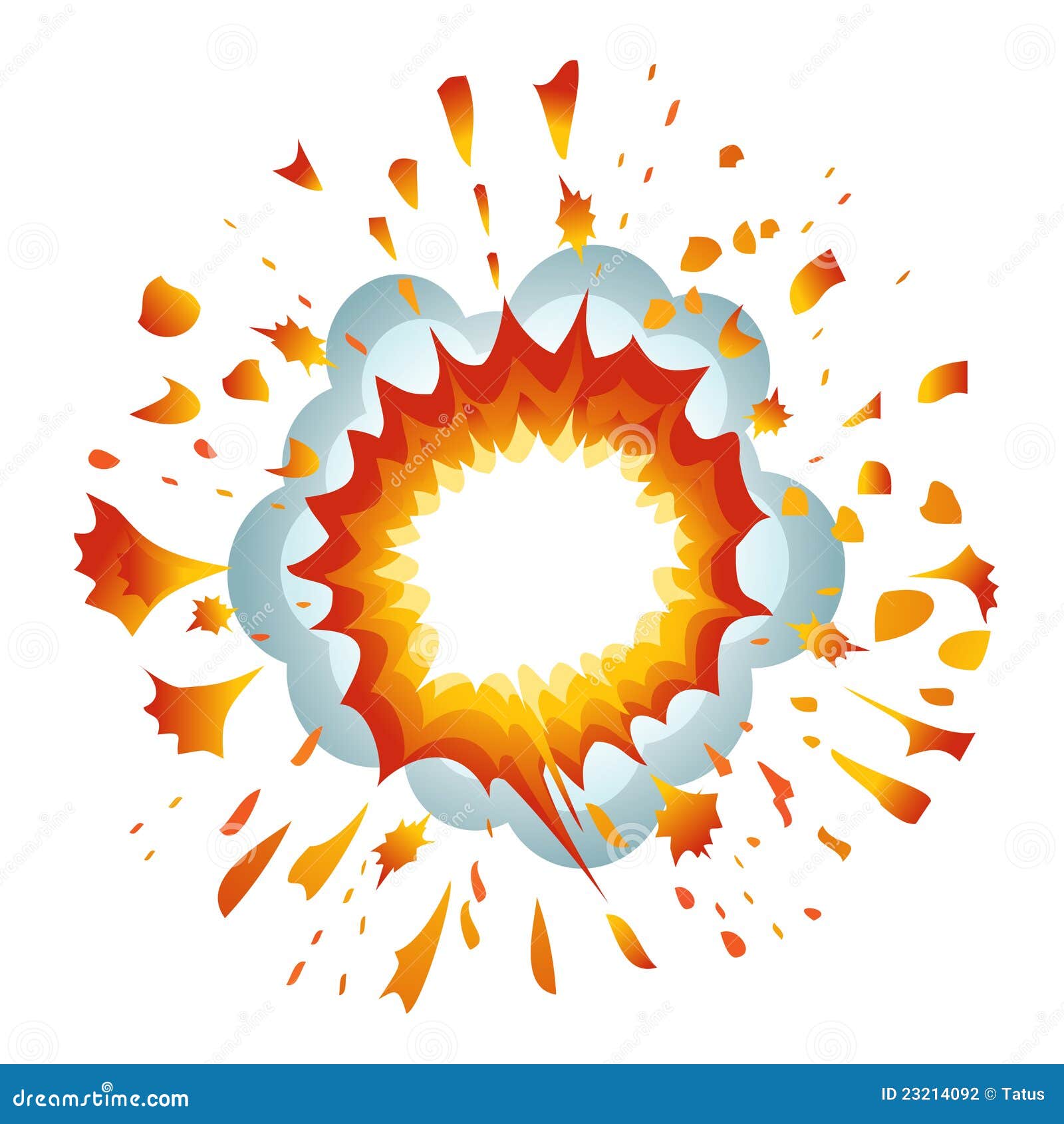 Explosie. Vector-illustratie Stock Fotografie - Afbeelding: 23214092