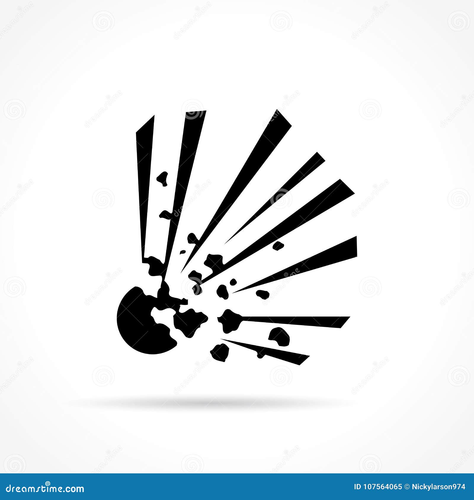 Explosief Pictogram Op Witte Achtergrond Vector Illustratie ...