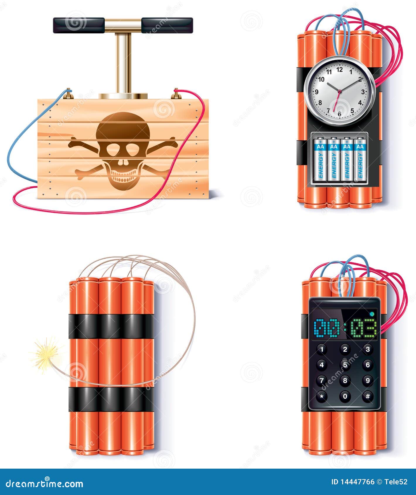 Explosieve pictogramreeks vector illustratie. Illustration of ...