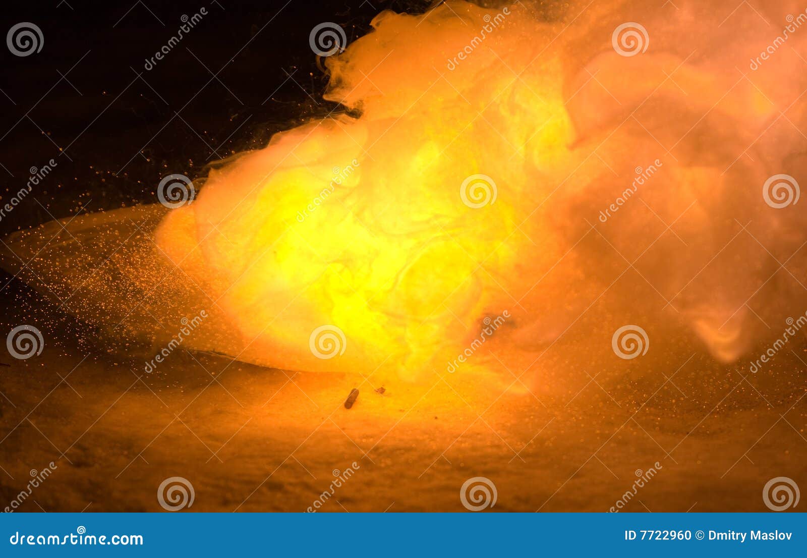 Explosion stock photo. Image of bright, night, pyrotechnics - 7722960