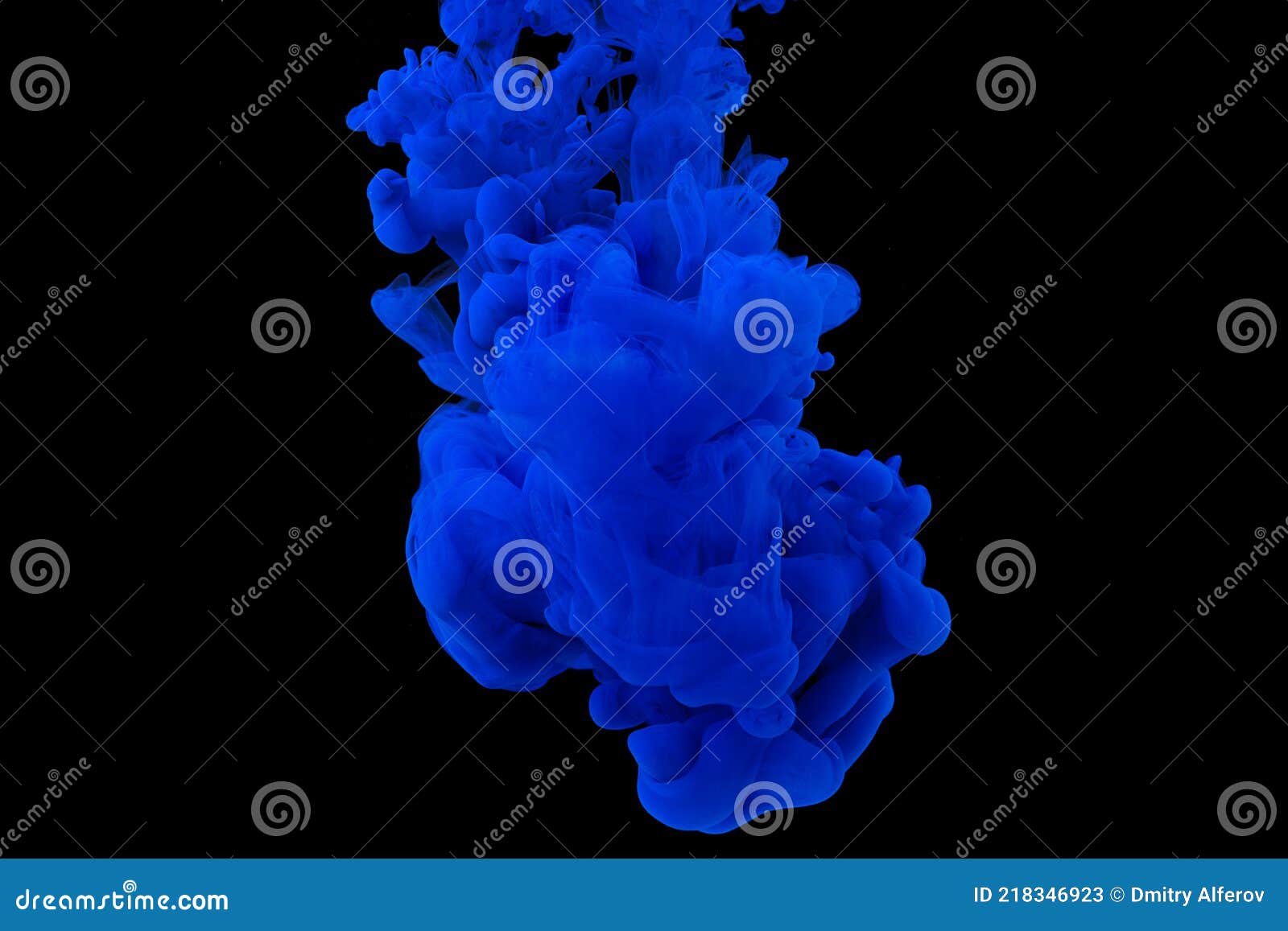 Explosion of Acrylic Blue Paint in Clear Water. Black Background Stock ...