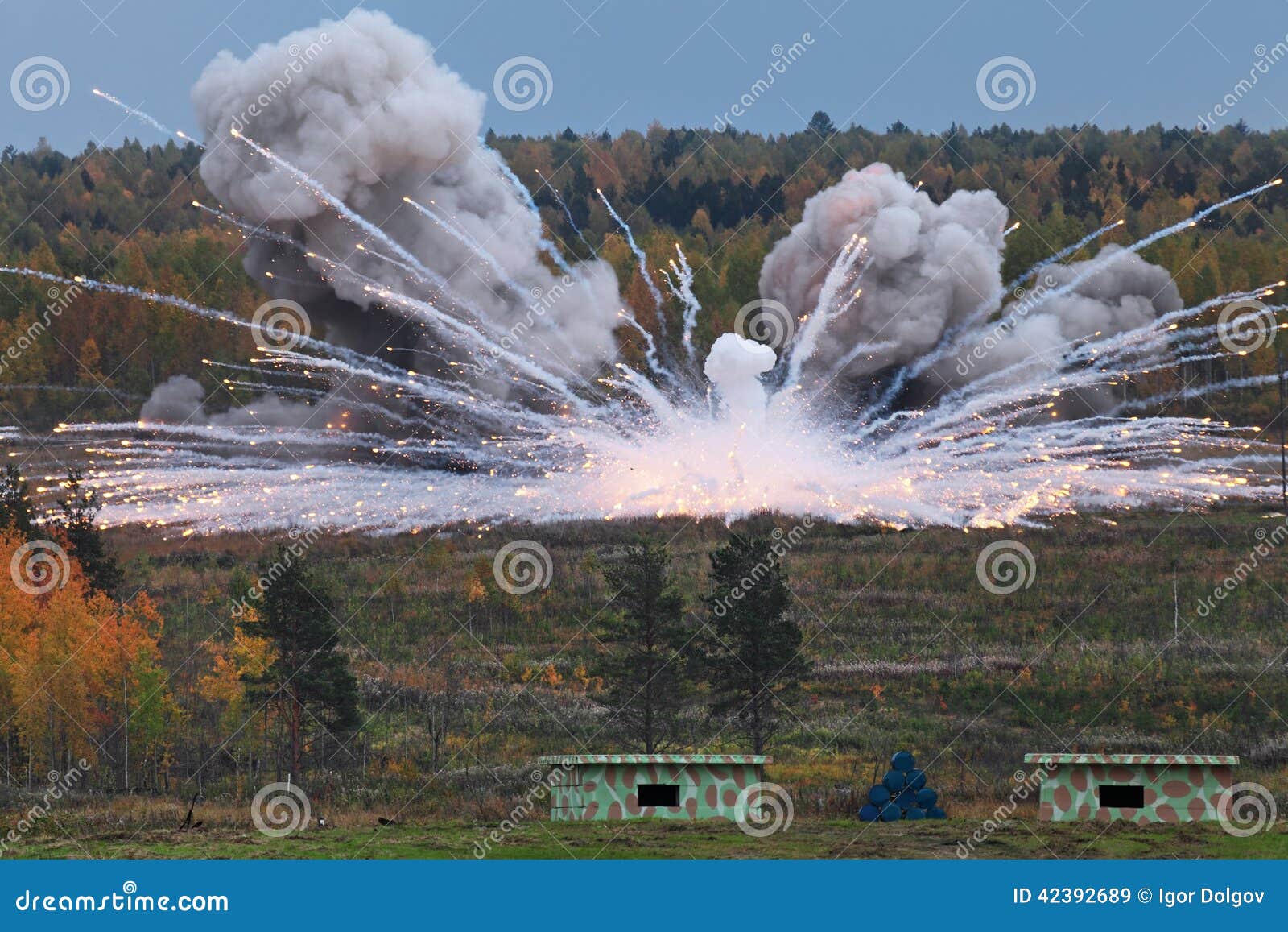 Explosion stock image. Image of bomb, ground, autumn - 42392689