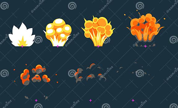 Explosion Animation for Game Stock Vector - Illustration of design ...