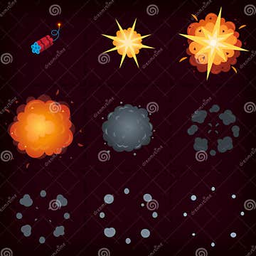 Explosion Animation in 9 Steps Stock Vector - Illustration of dark ...