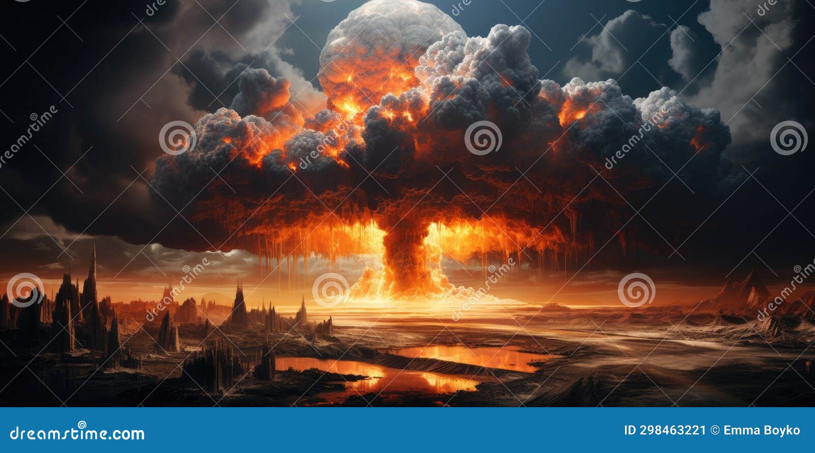 Explosion of an Atomic Bomb. Nuclear Explosion in the Sky, Nuclear ...