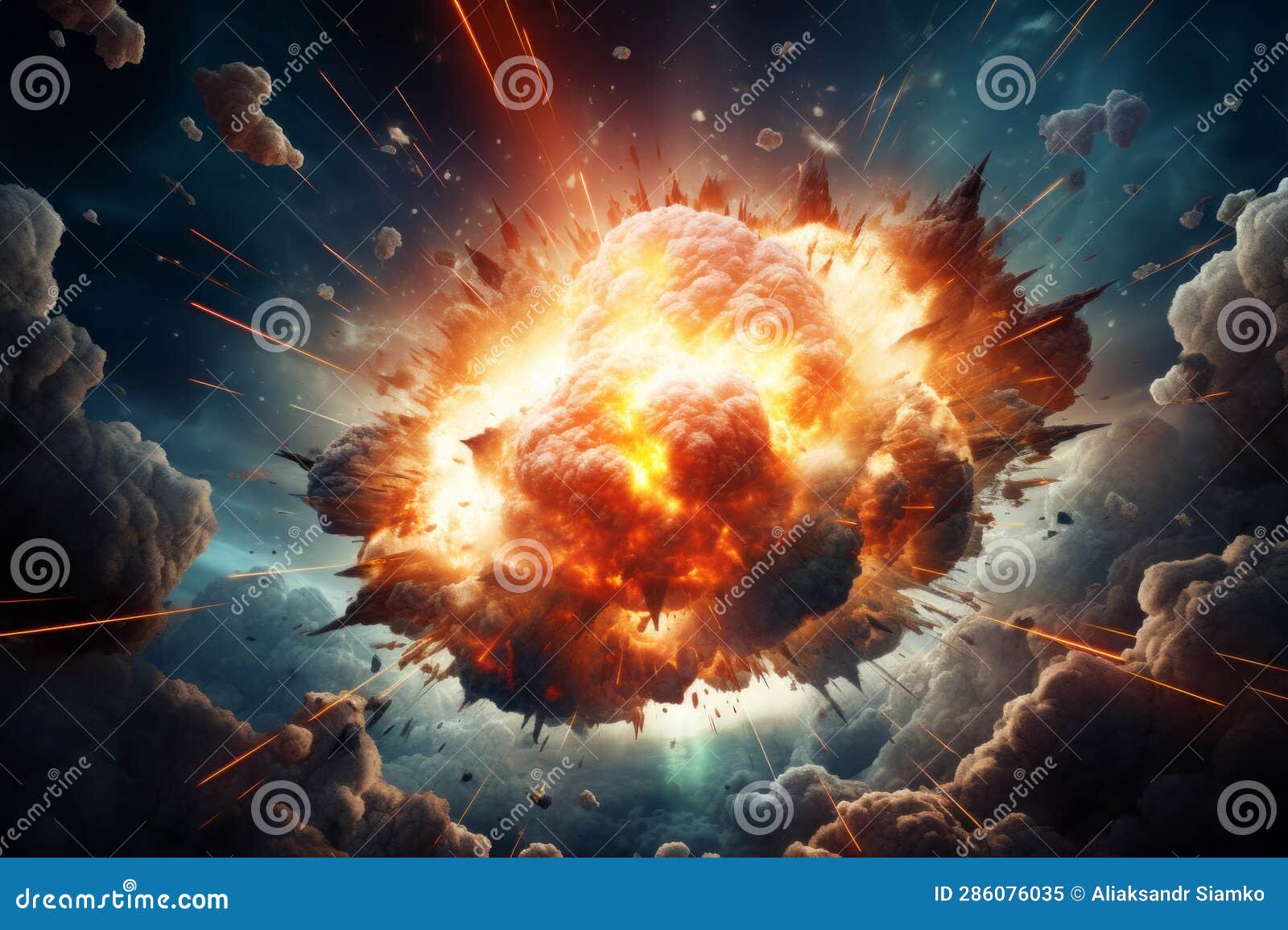 Explosion Background - Nuke Atmosphere Background Stock Illustration ...